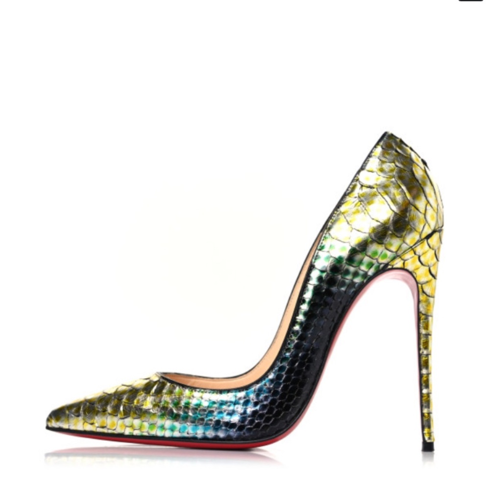 Christian Louboutin So Kate Python Aquarium Shoes - Gem